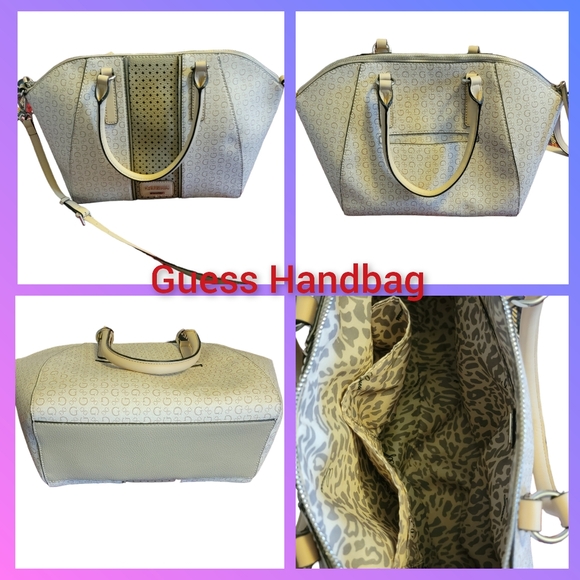 Guess | Bags | Nwot Guess Logo Satchel Handbag With Crossbody Strap ...
